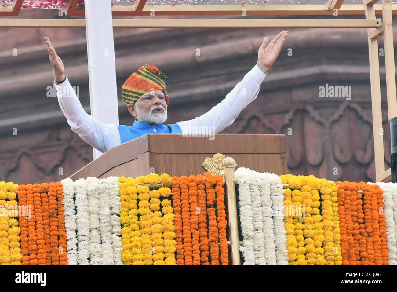 New Delhi, Delhi, INDIA. 15th Aug, 2024. Narendra Modi adresses to ...