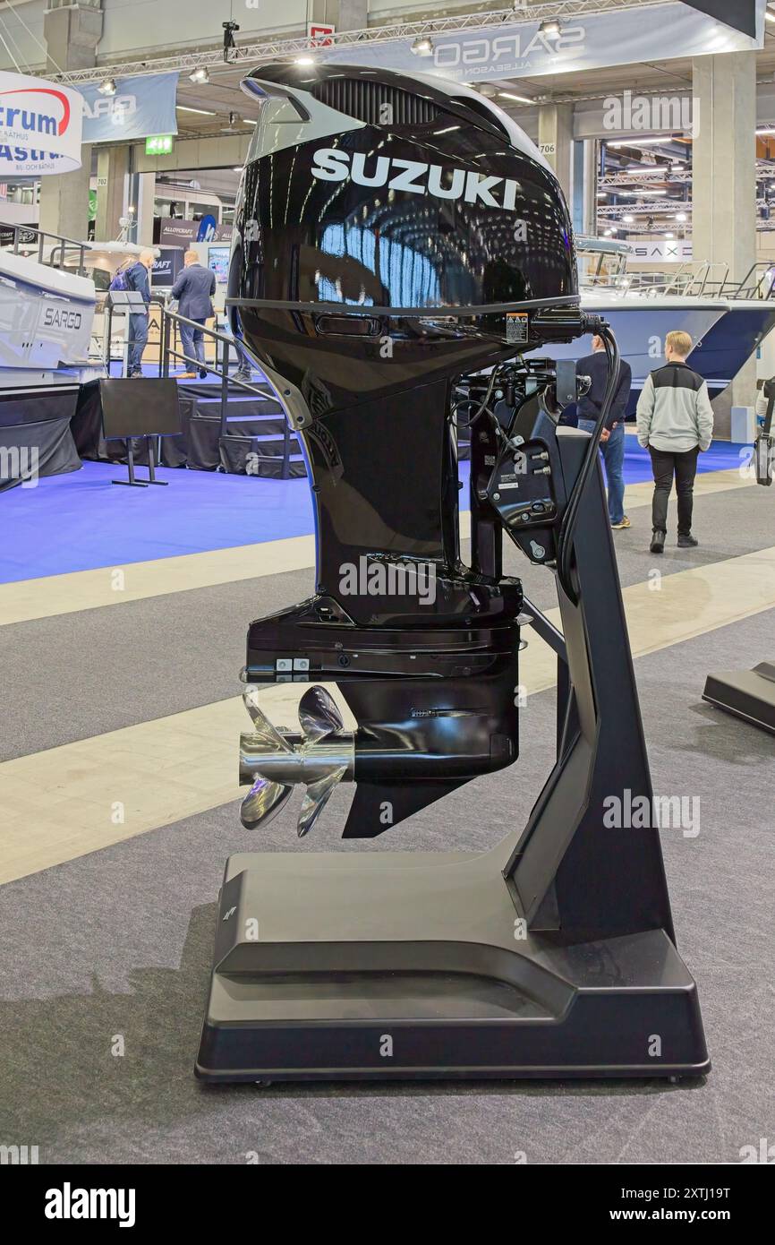 Pasila, Helsinki, Finland – February 14, 2024: Suzuki DF350AMD outboard ...