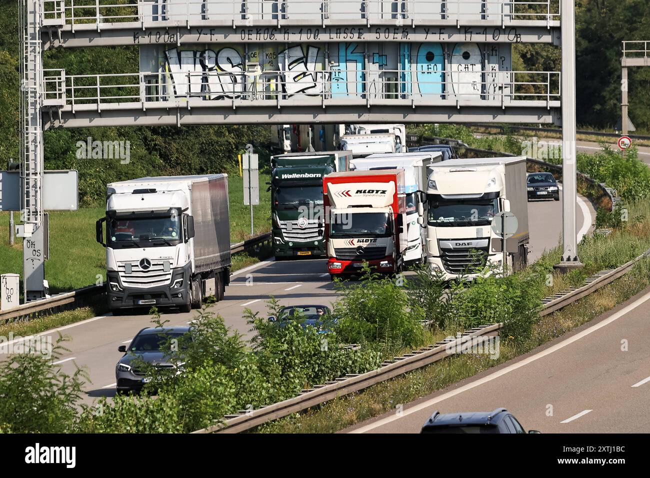 Grenzübergang LKW-Stau, Symbolbild, Grenzübergang, Basel, LKW-Stau ...