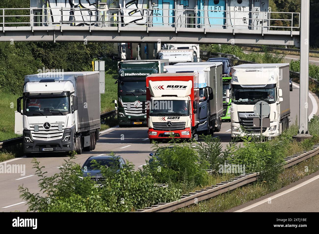 Grenzübergang LKW-Stau, Symbolbild, Grenzübergang, Basel, LKW-Stau ...