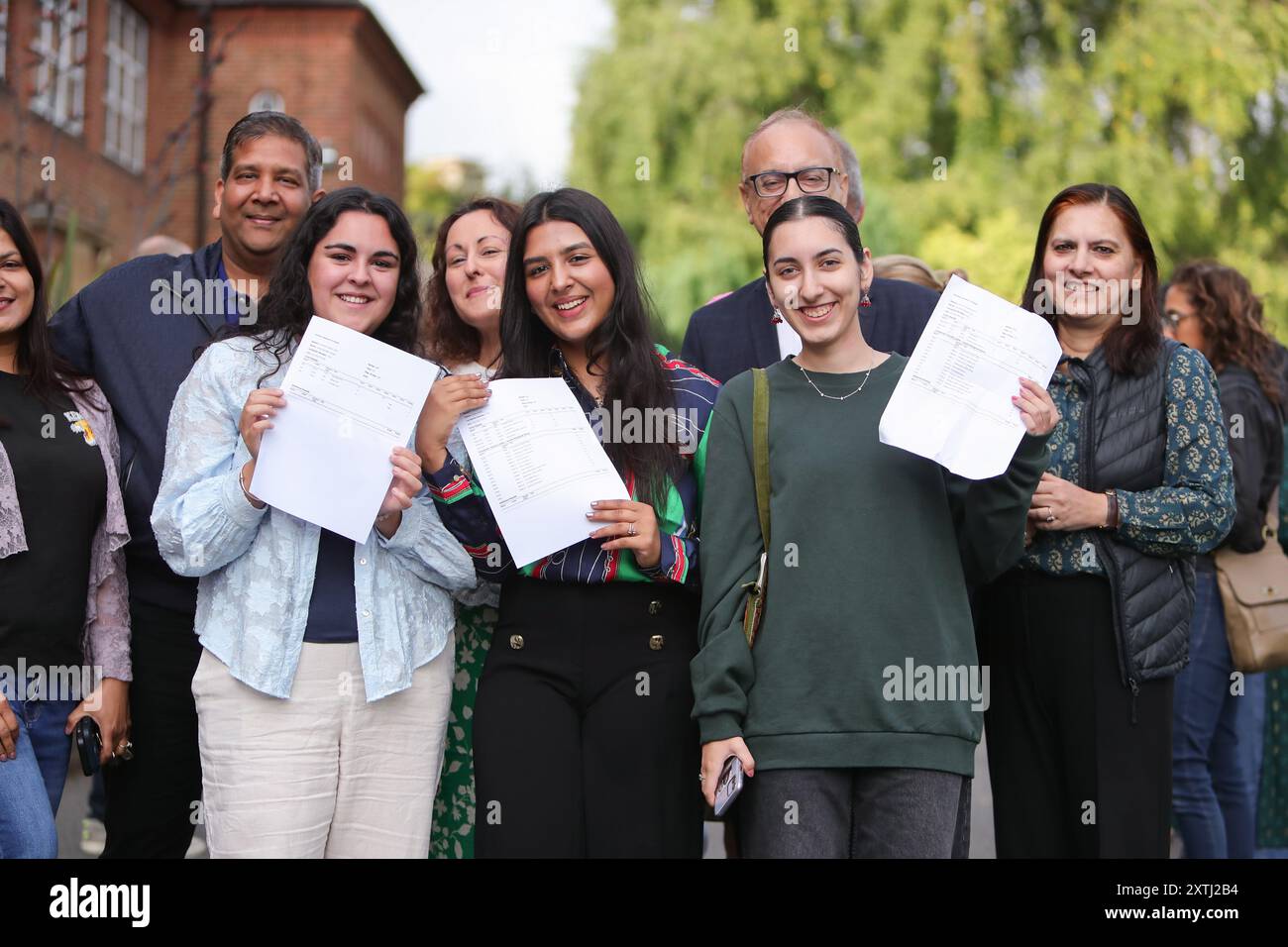 Birmingham, UK. 15th Aug, 2024. Three students get their results of A ...