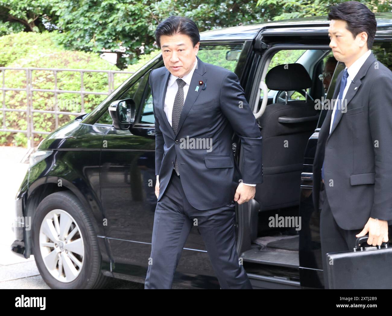 Tokyo, Japan. 15th Aug, 2024. Japanese Defense Ministedr Minoru Kihara ...