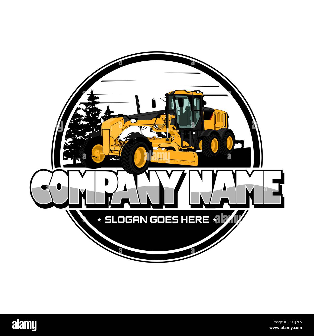 Road Motor grader. Heavy equipment vehicle on white background Stock ...
