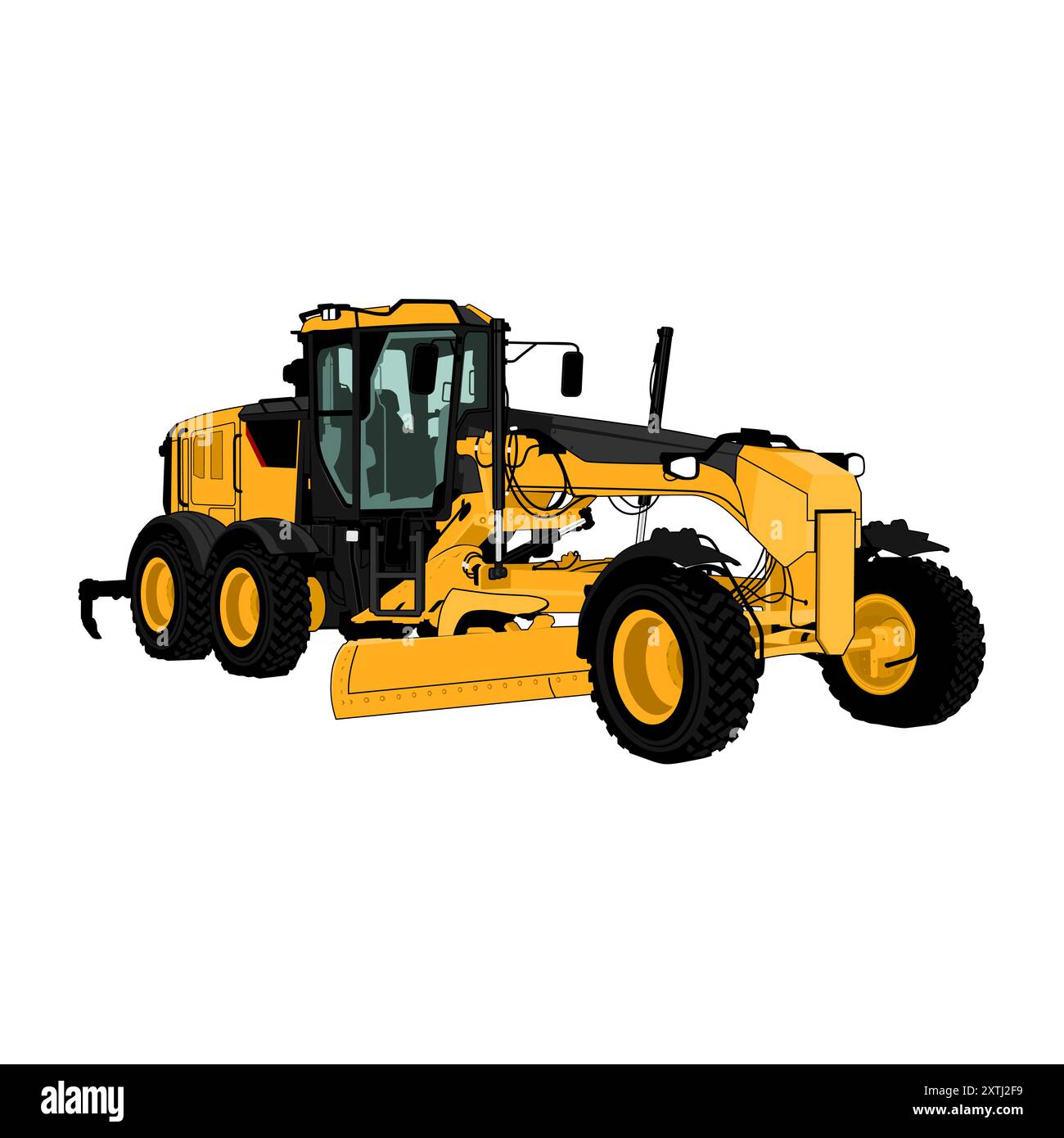 Road Motor grader. Heavy equipment vehicle isolated on white background ...