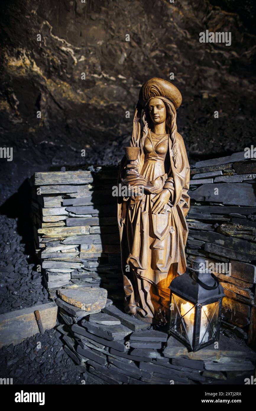 Figur der Heiligen Barbara, Schutzheilige der Bergleute. Ilmenau, 26.07 ...
