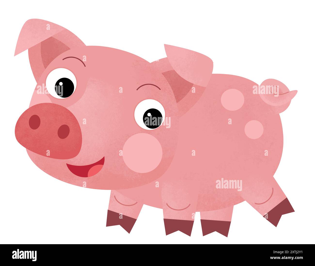 Cartoon happy scene with pig hog piggy is looking and smiling ...