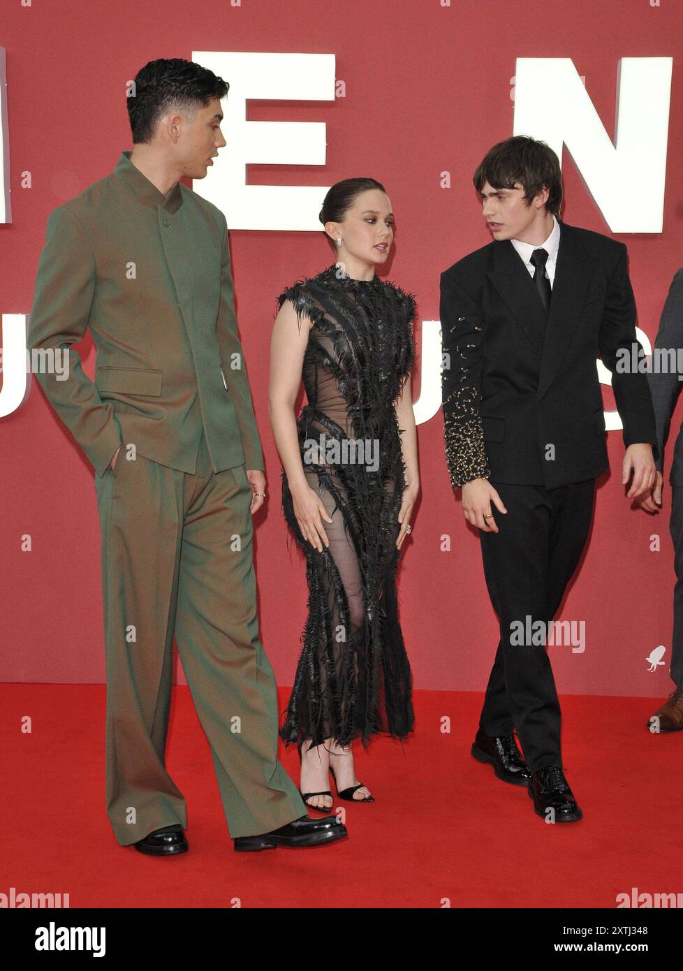 London, UK. 14th Aug, 2024. Archie Renaux, Cailee Spaeny, Spike Fearn ...