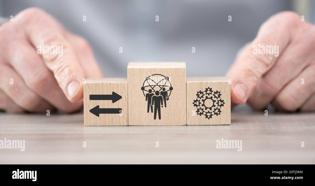 Wooden blocks with symbol of bpo concept Stock Photo - Alamy