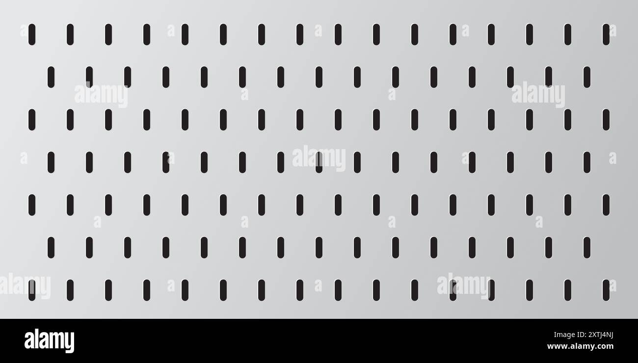 Peg board with oval holes. Rectangle grey gradient peg board perforated ...