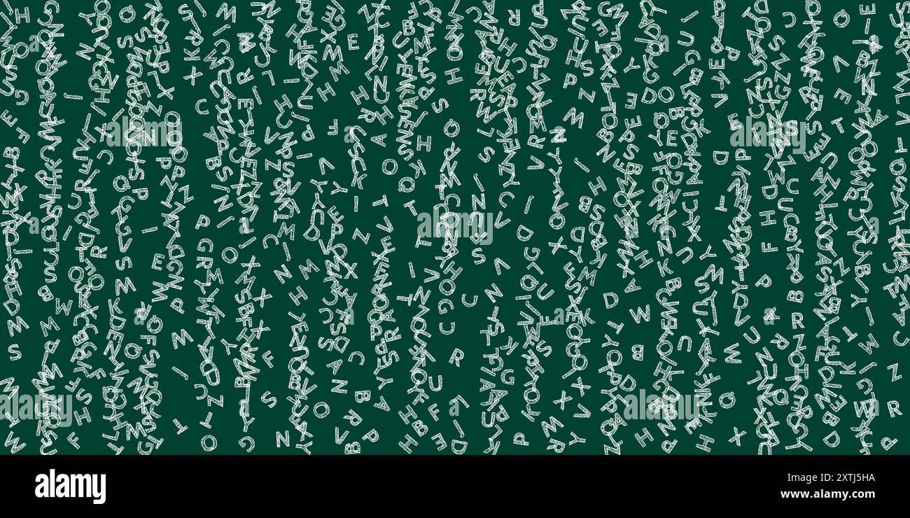 Scattered letters of latin alphabet. Colorful childish floating ...