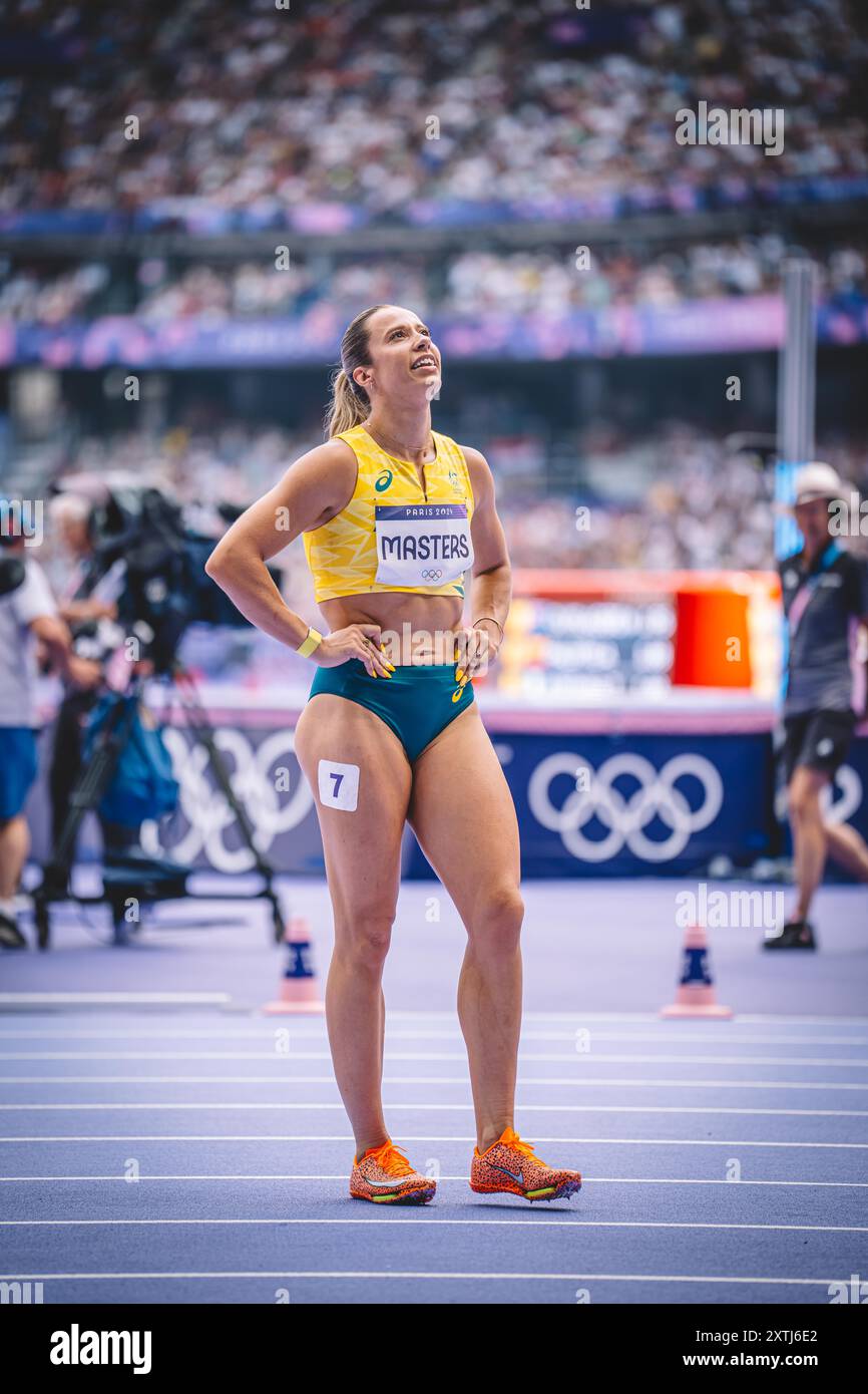 Bree Masters participating in the 100 meters at the Paris 2024 Olympic ...