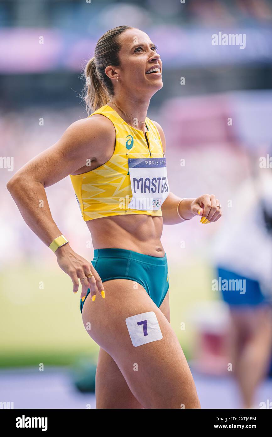Bree Masters participating in the 100 meters at the Paris 2024 Olympic ...