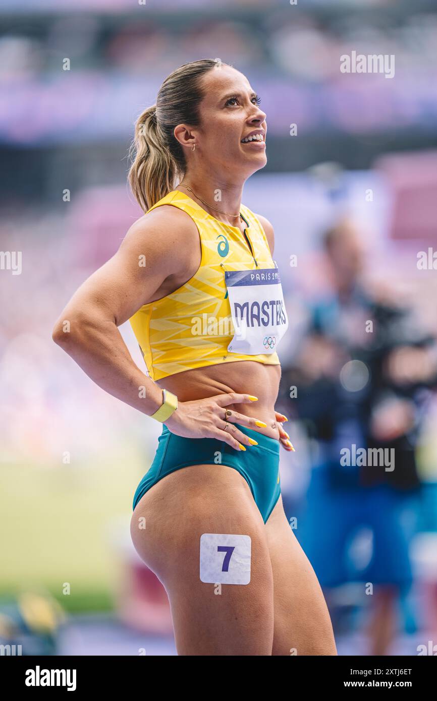 Bree Masters participating in the 100 meters at the Paris 2024 Olympic ...