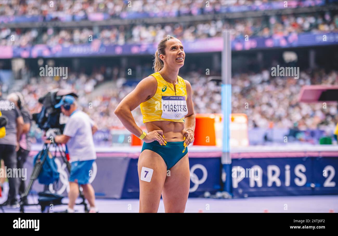 Bree Masters participating in the 100 meters at the Paris 2024 Olympic ...