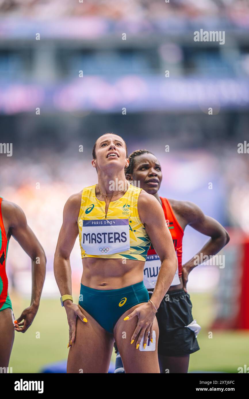 Bree Masters participating in the 100 meters at the Paris 2024 Olympic ...