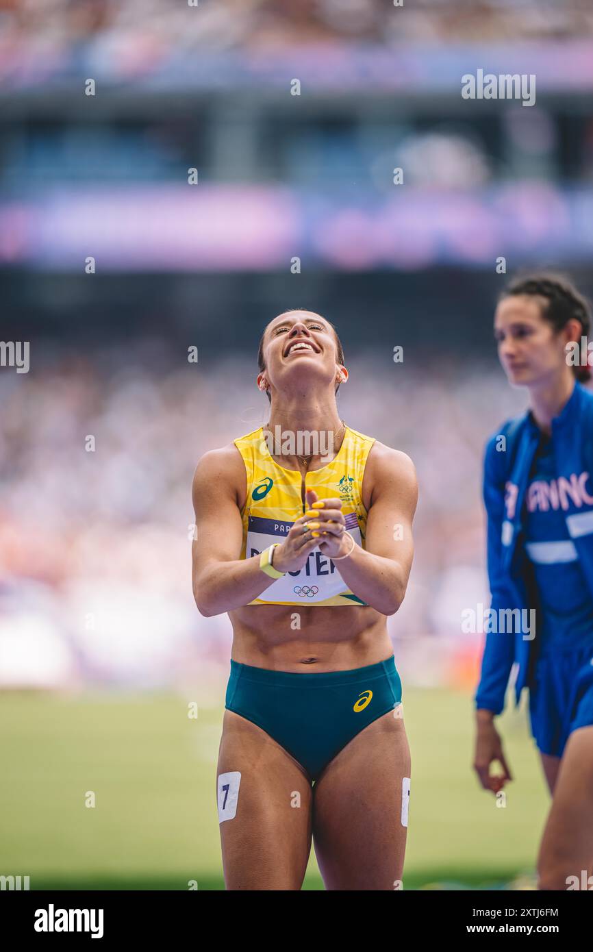 Bree Masters participating in the 100 meters at the Paris 2024 Olympic ...
