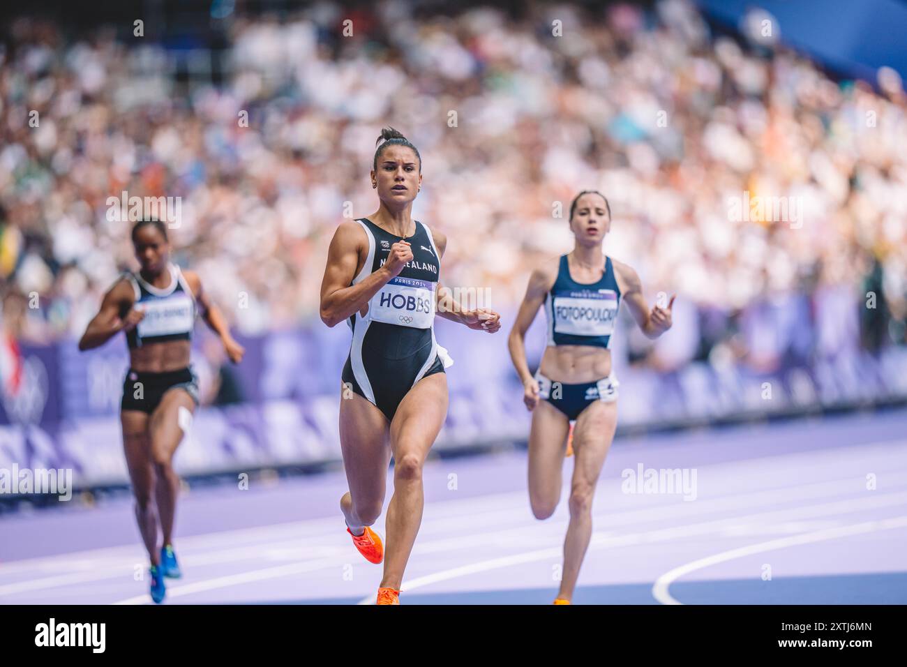 Zoe Hobbs participating in the 100 meters at the Paris 2024 Olympic ...