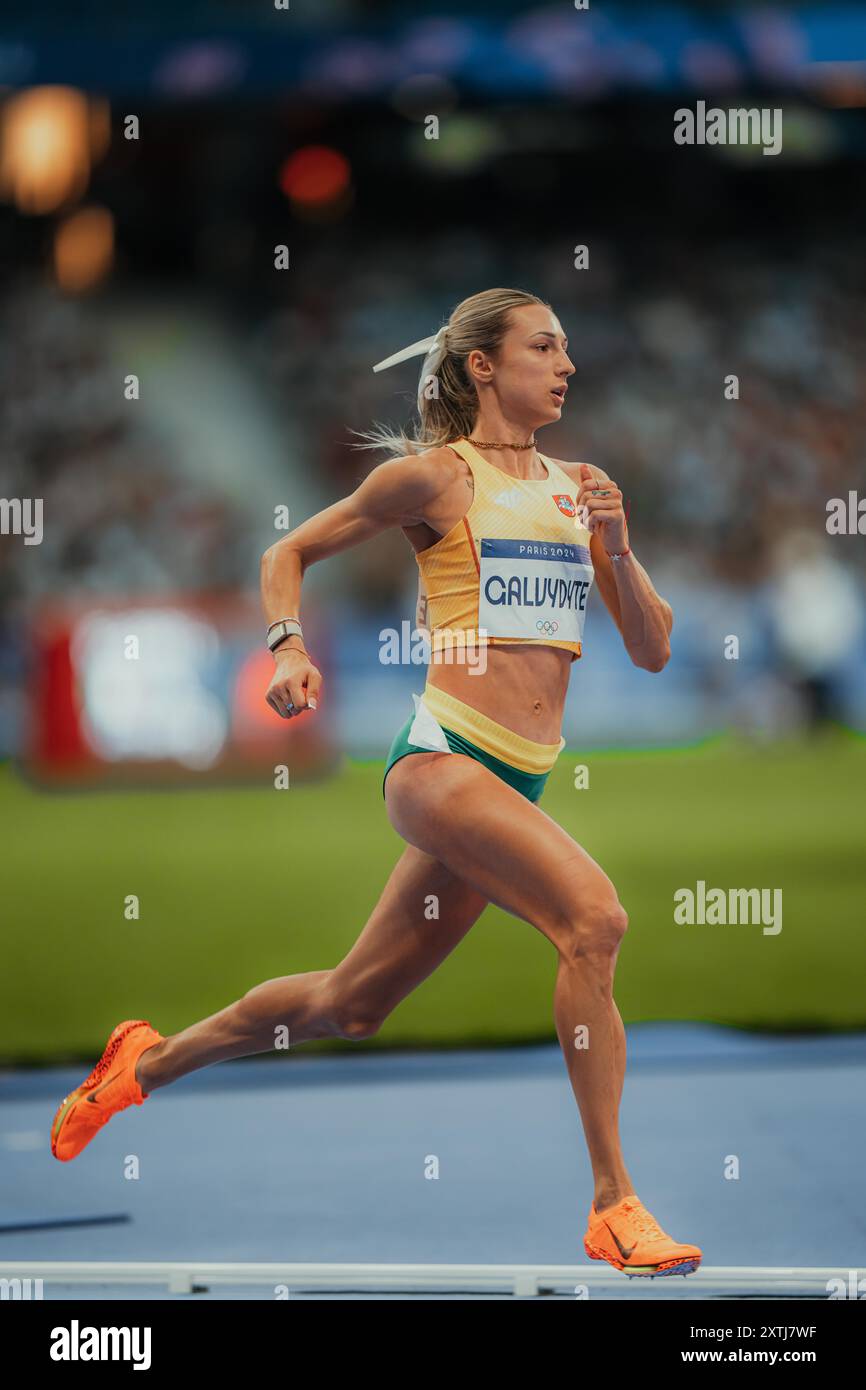 Gabija Galvydytė participating in the 800 meters at the Paris 2024 ...