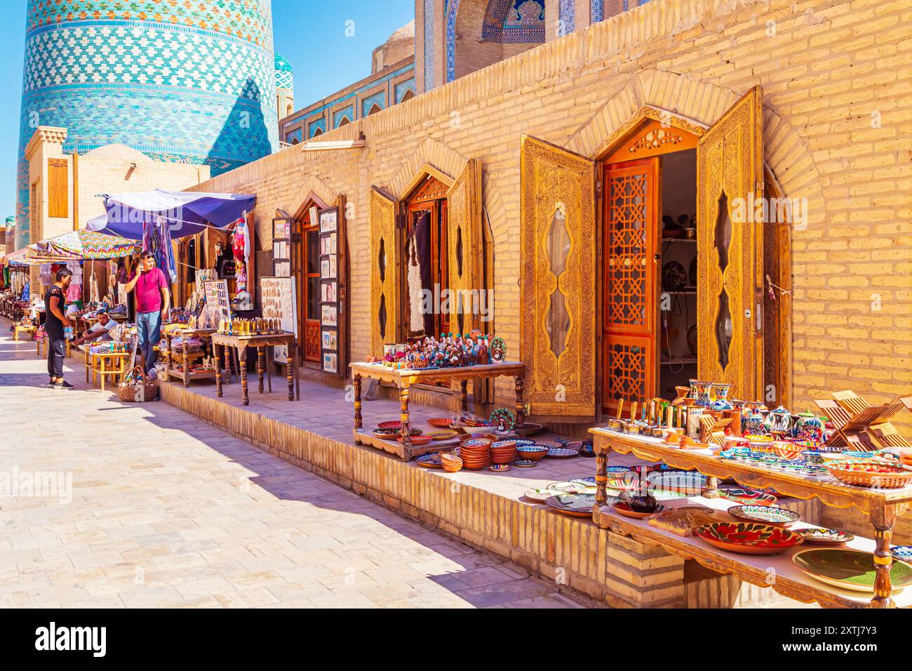 Street bazaar in Ichan Kala, Khiva's Inner Town. Khiva, Uzbekistan ...