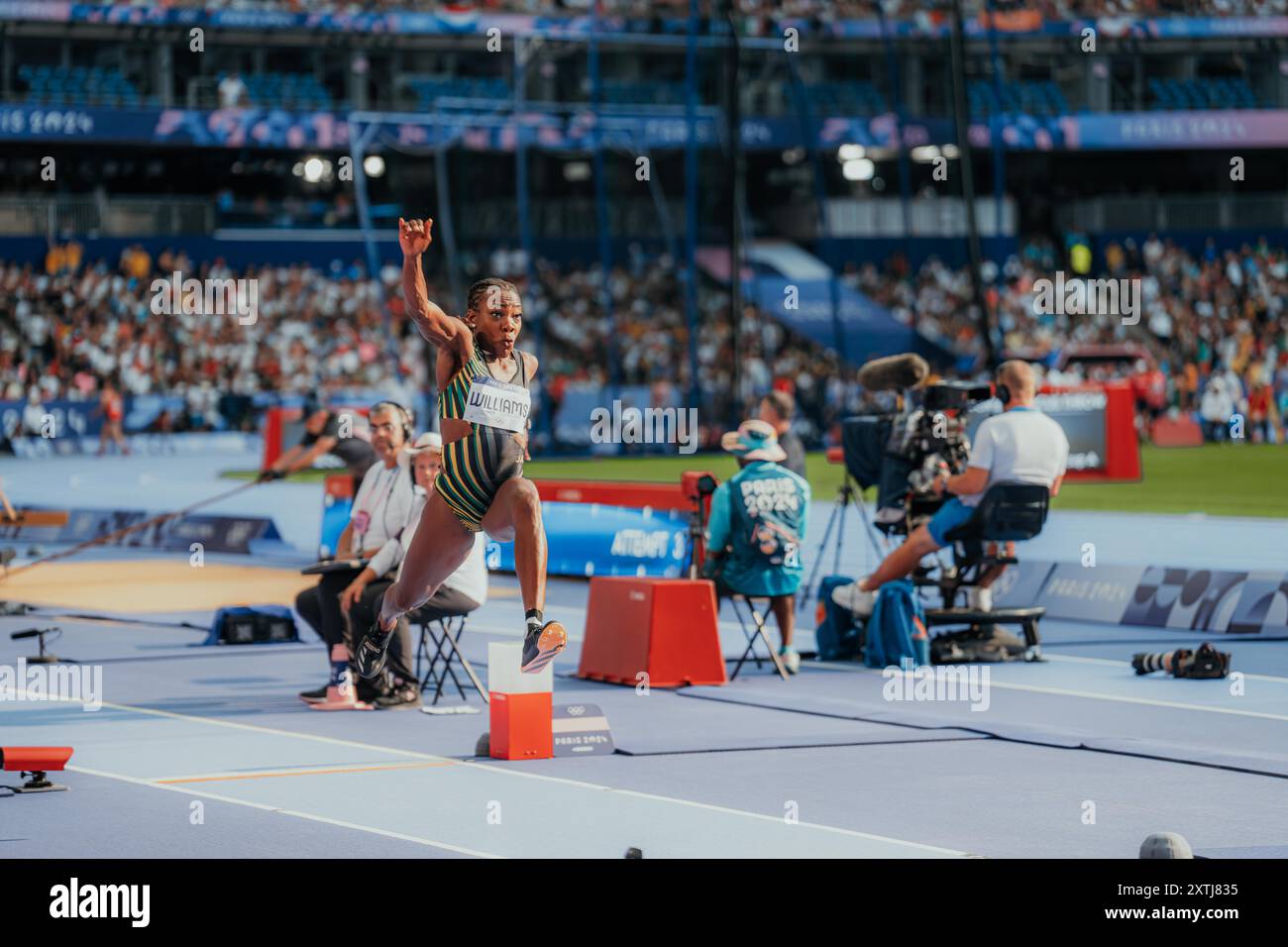 Kimberly Williams participating in the Triple Jump at the Paris 2024 ...