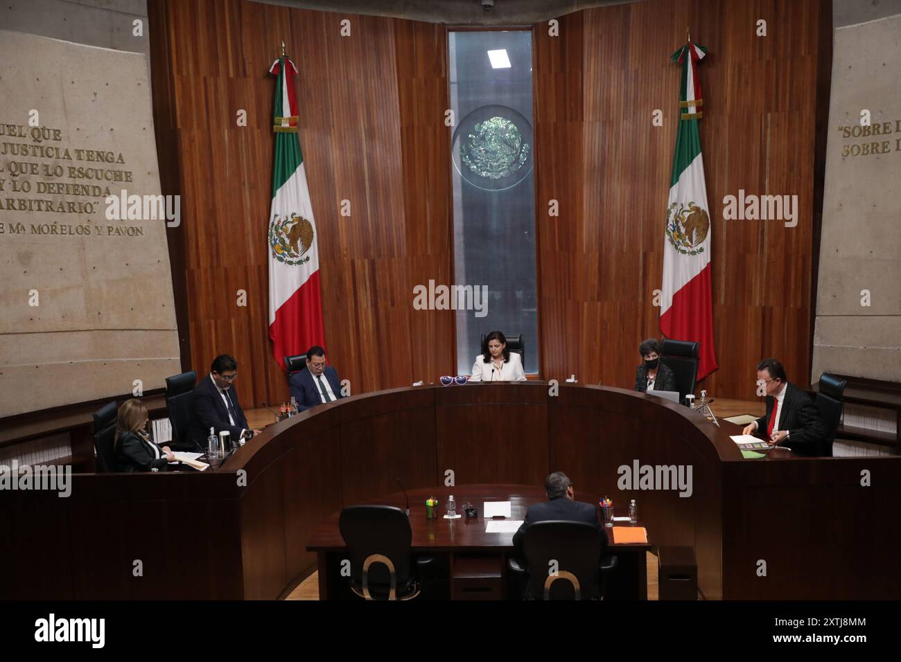 Mexico City, Mexico. 14th Aug, 2024. Judges Claudia Valle Aguilasocho ...