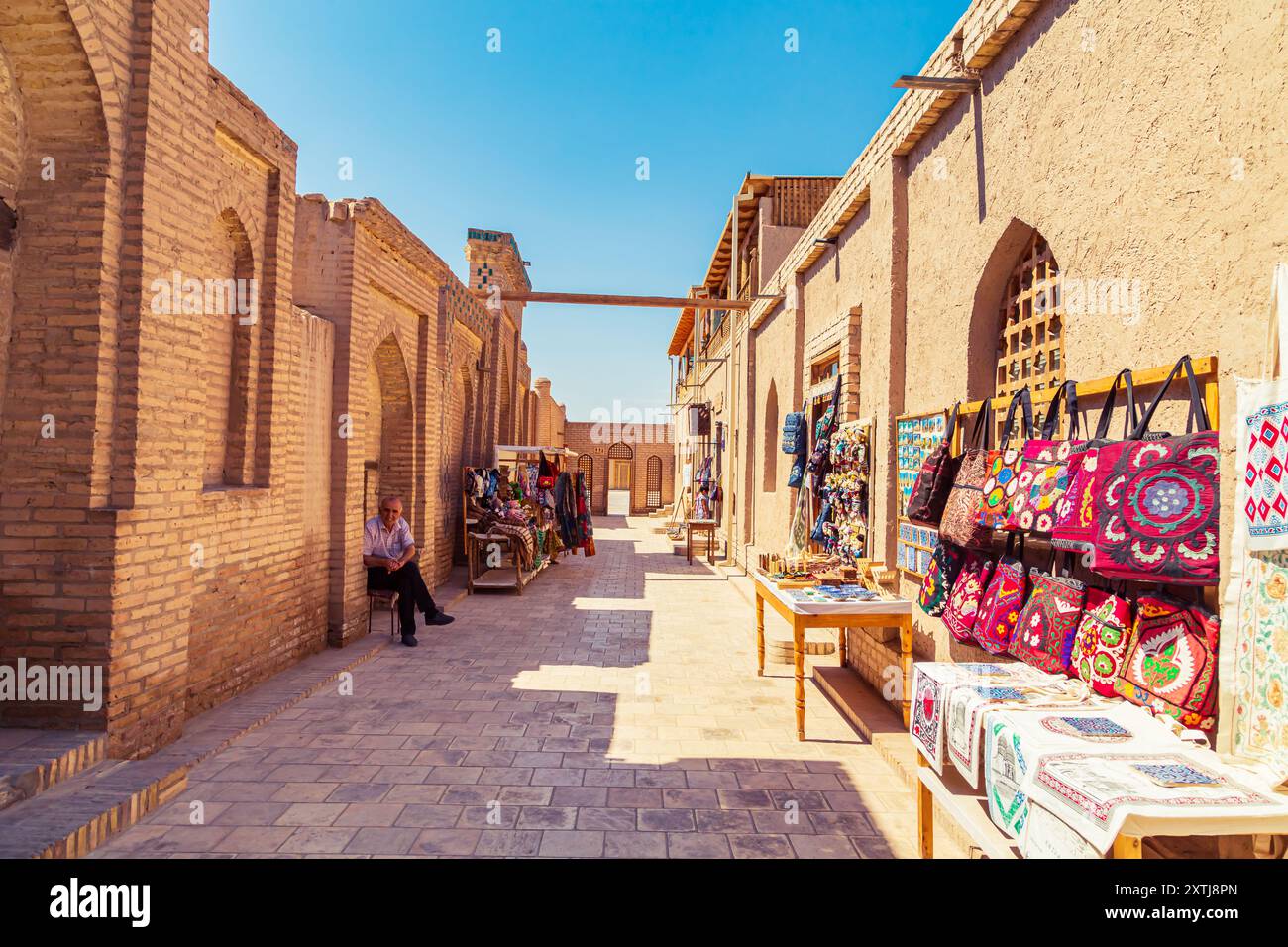 Street bazaar in Ichan Kala, Khiva's Inner Town. Khiva, Uzbekistan ...