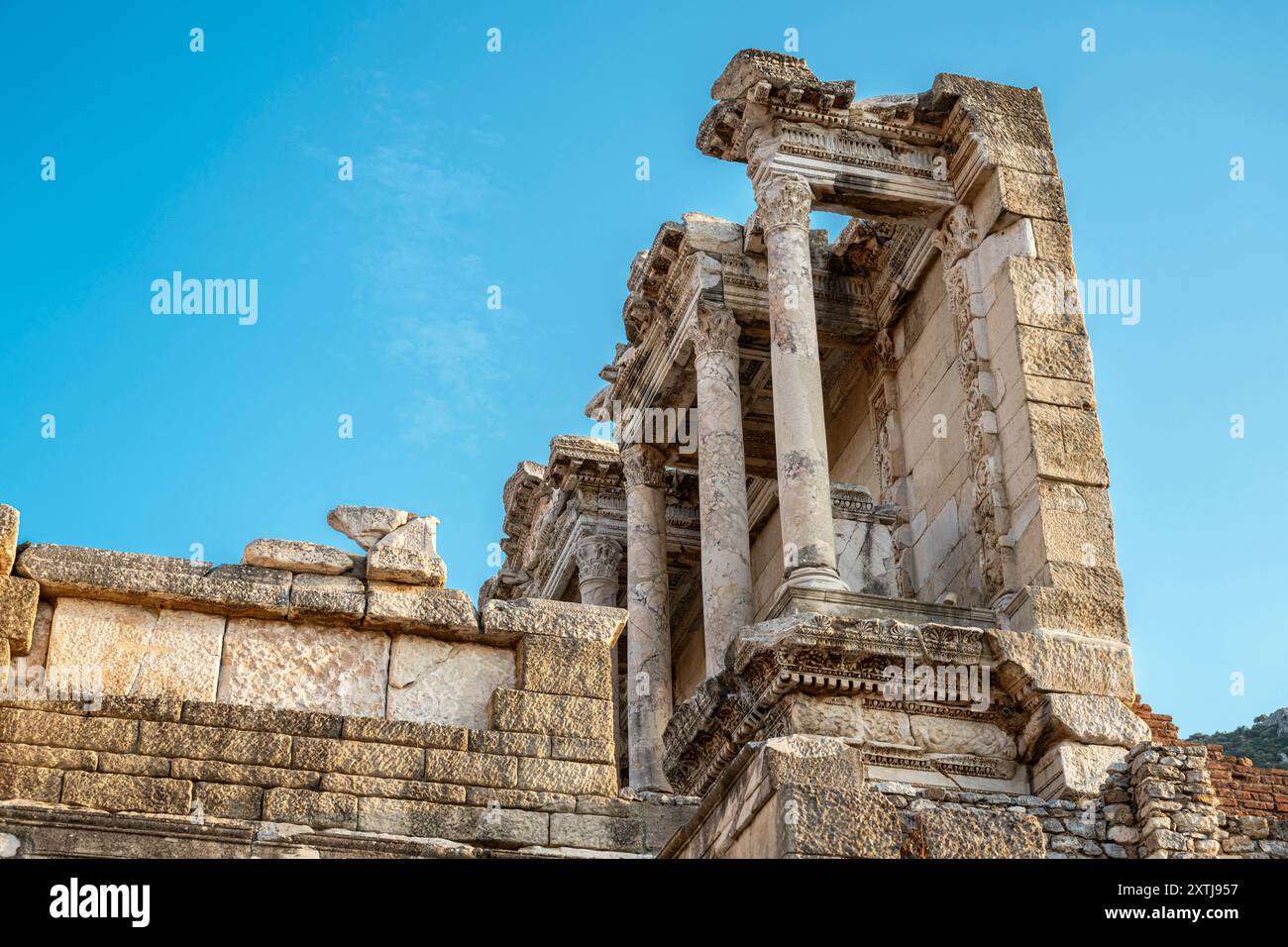 Celsus library in the Ancient City of Ephesus with its magnificent view ...