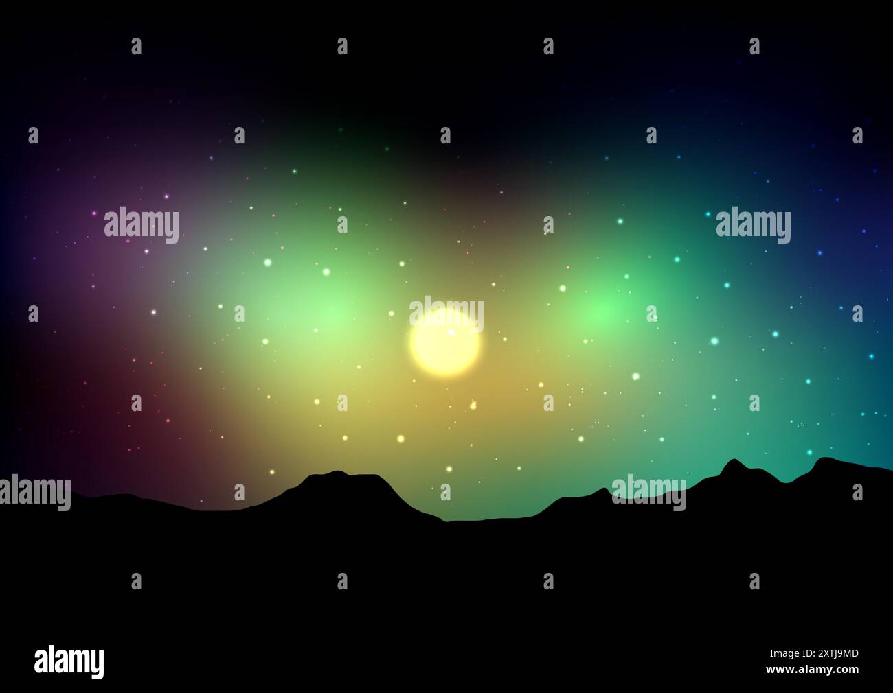 Starry sky light aurora Stock Vector Images - Alamy