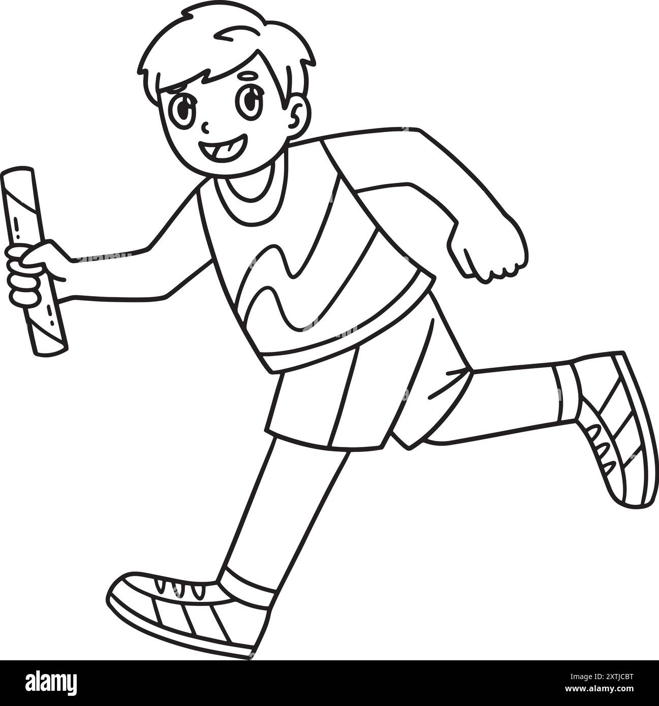 Track and Field Athlete with Relay Baton Isolated Stock Vector Image ...