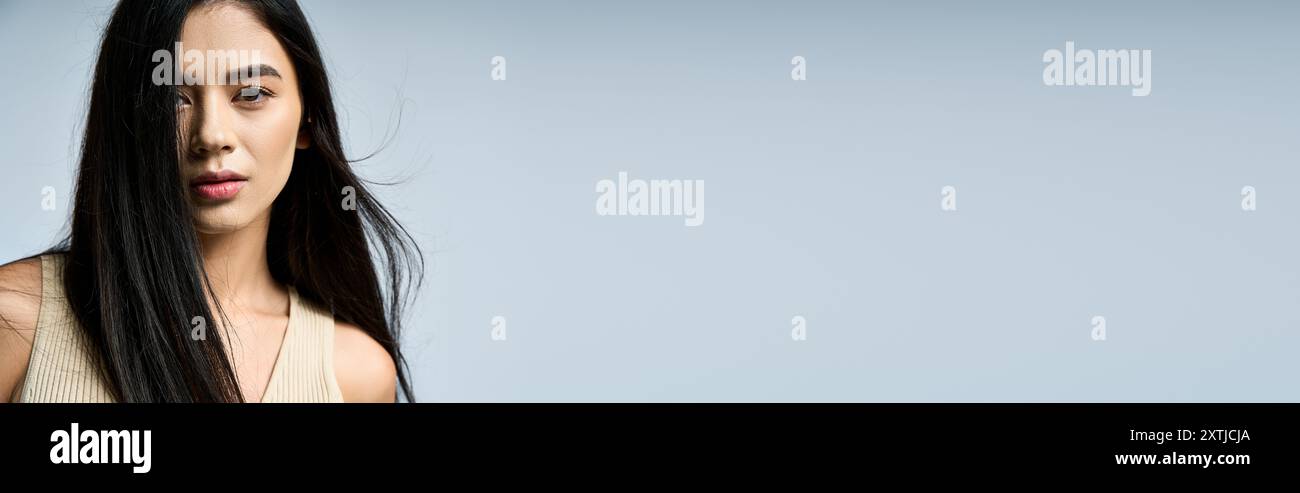 Woman poses in front camera hi-res stock photography and images - Alamy