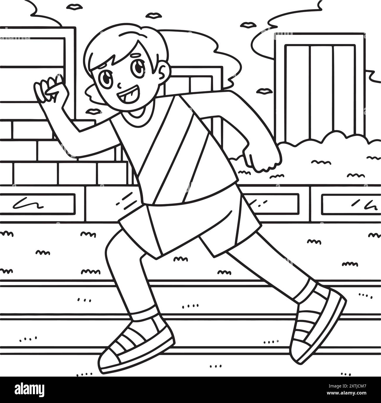 Track and Field Athlete Sprinting Coloring Page Stock Vector Image ...