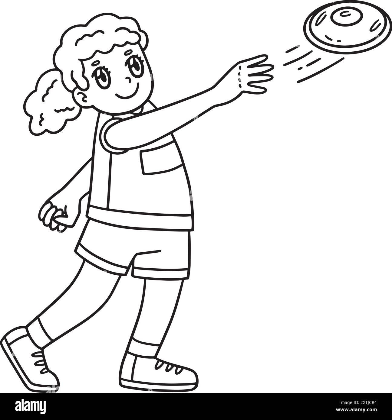 Track and Field Female Throwing a Discus Isolated Stock Vector Image ...