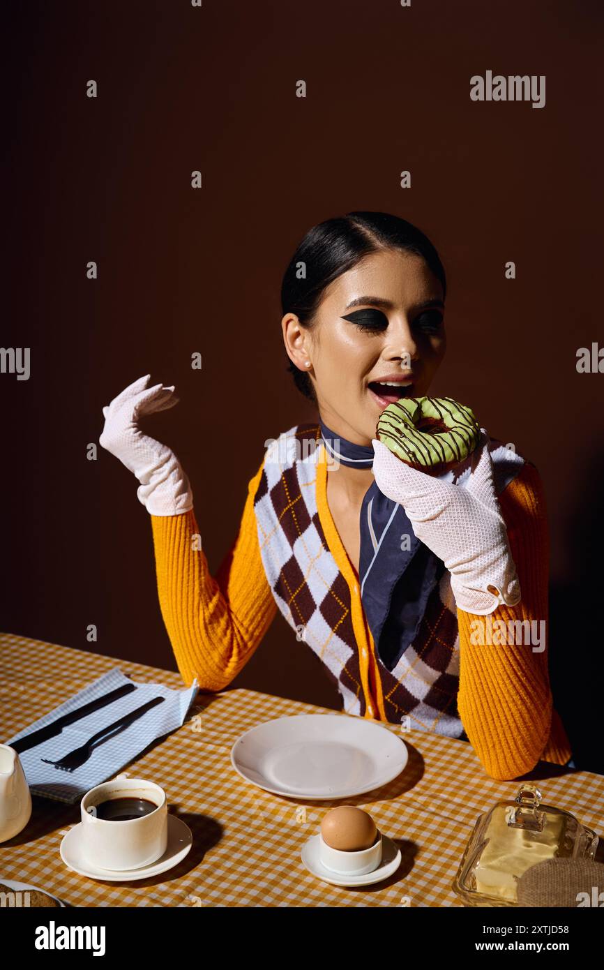 Young woman eats sweet hi-res stock photography and images - Alamy