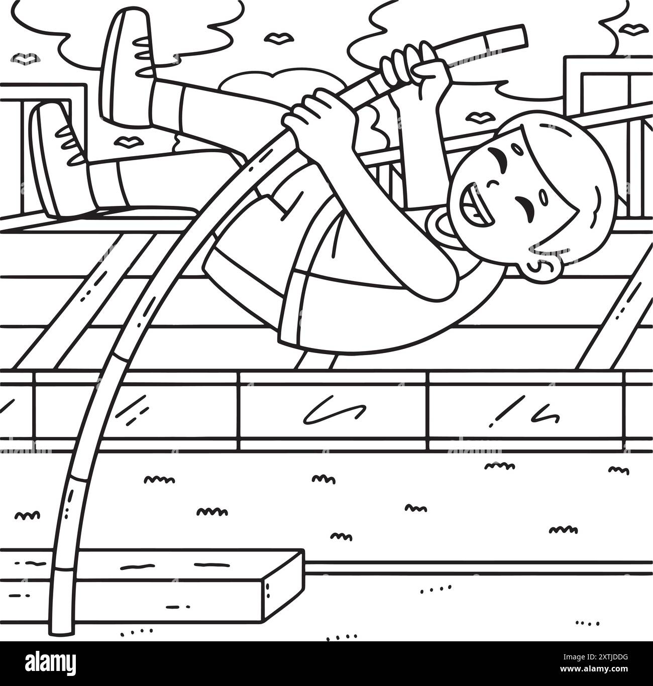 Track and Field Athlete Pole Vaulting Coloring Stock Vector Image & Art ...