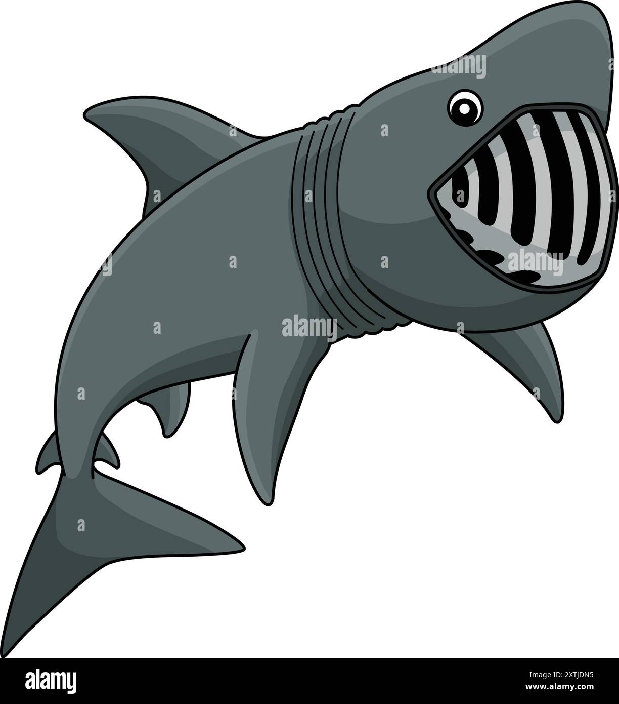 Basking Shark Cartoon Colored Clipart Illustration Stock Vector Image ...