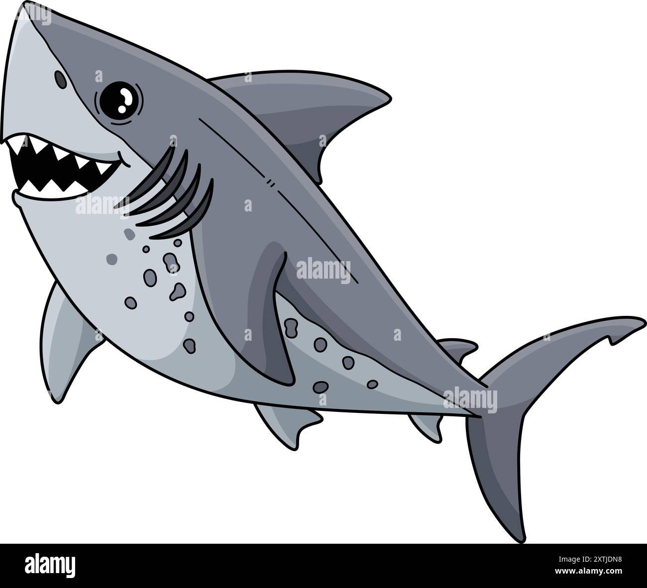 Salmon Shark Cartoon Colored Clipart Illustration Stock Vector Image ...