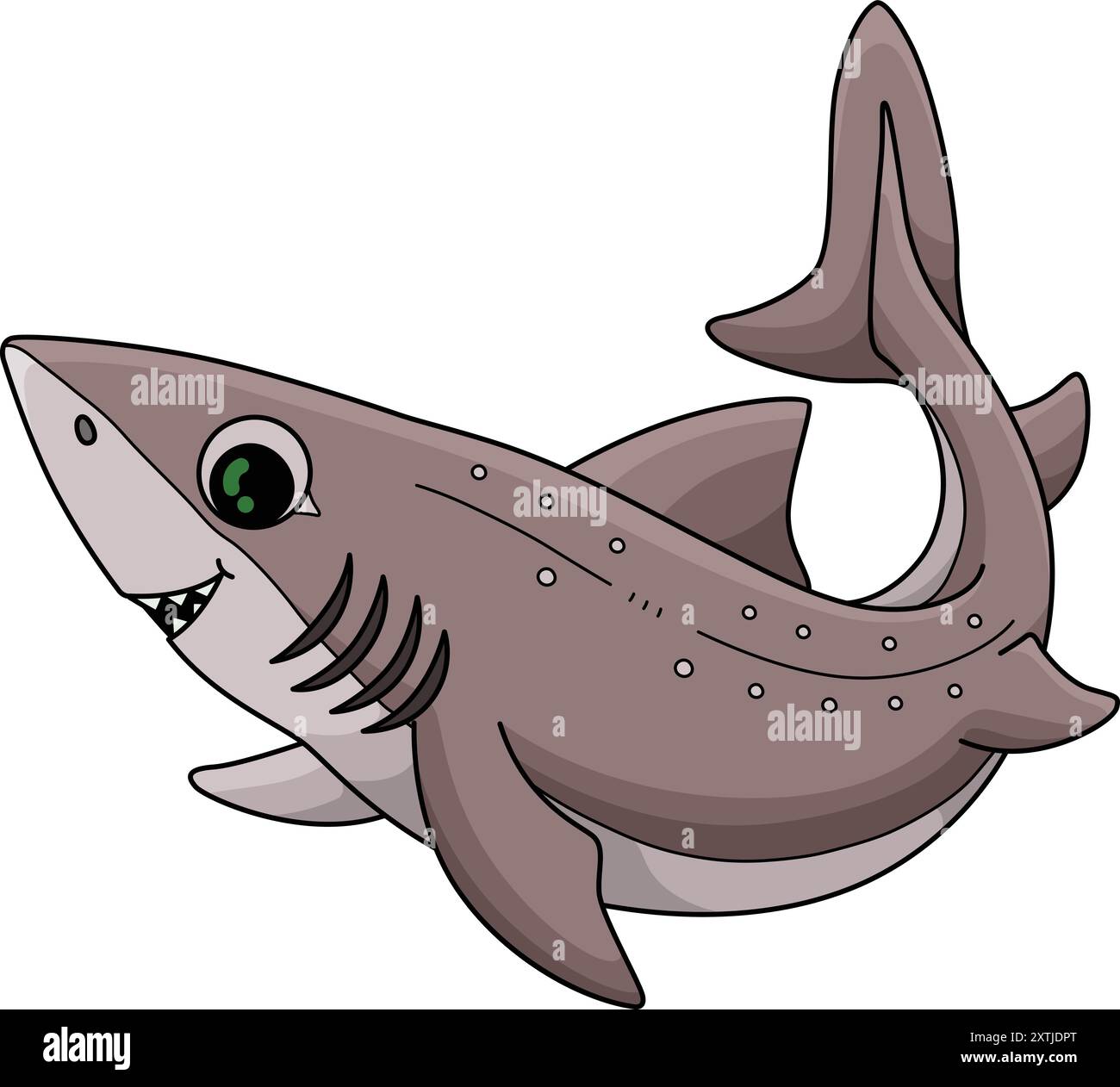 Spiny Dogfish Shark Cartoon Colored Clipart Stock Vector Image & Art ...