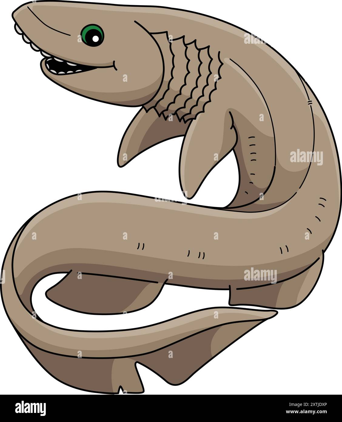 Frilled Shark Cartoon Colored Clipart Illustration Stock Vector Image & Art - Alamy