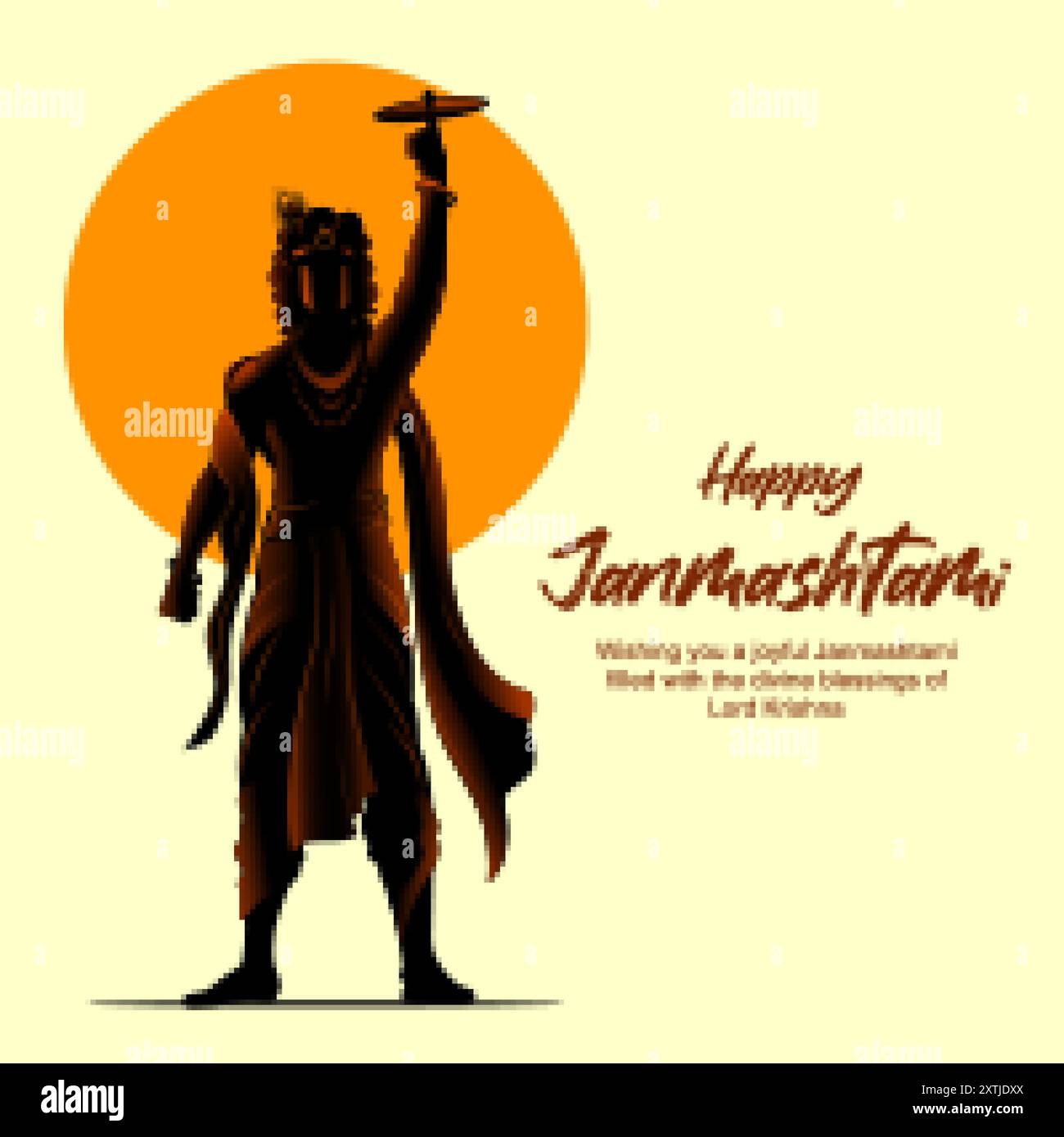 Lord Bal Krishna in the religious festival background of India for Shri ...