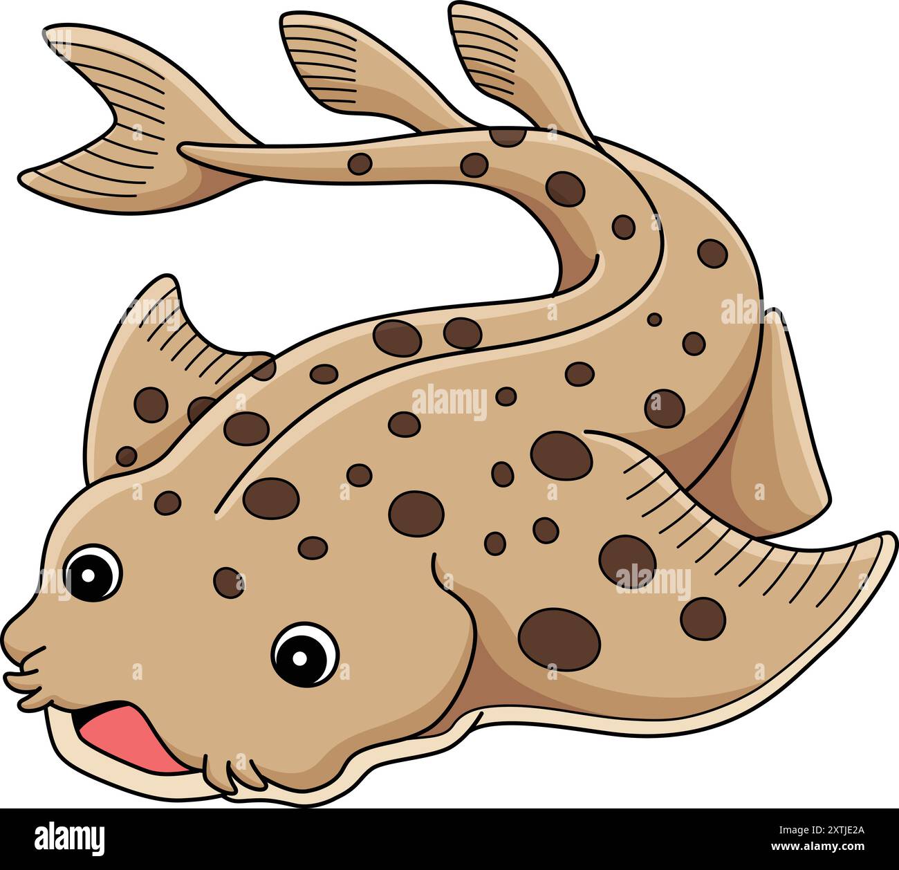 Angel Shark Cartoon Colored Clipart Illustration Stock Vector Image ...