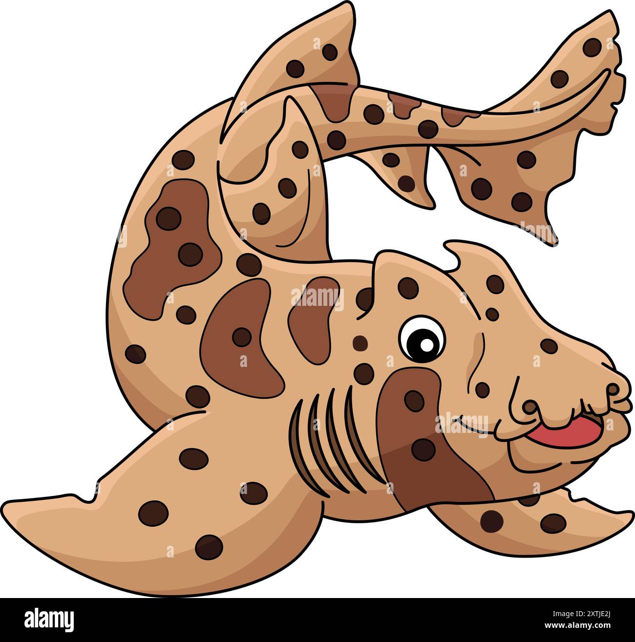 Horn Shark Cartoon Colored Clipart Illustration Stock Vector Image ...