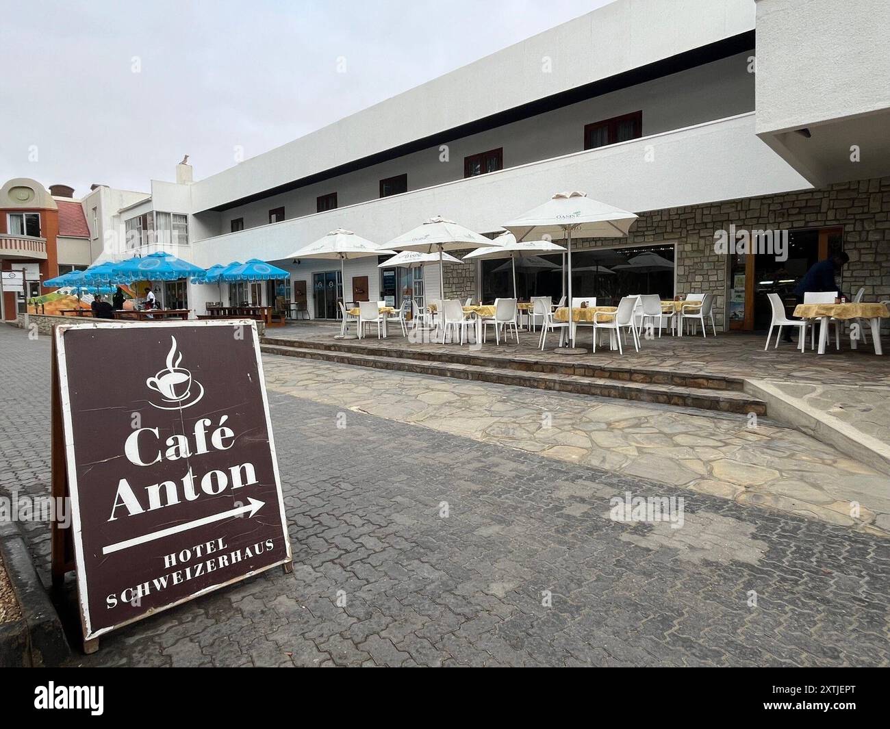 Swakopmund, Namibia. 03rd Aug, 2024. Many stores in the Namibian coastal town of Swakopmund ...