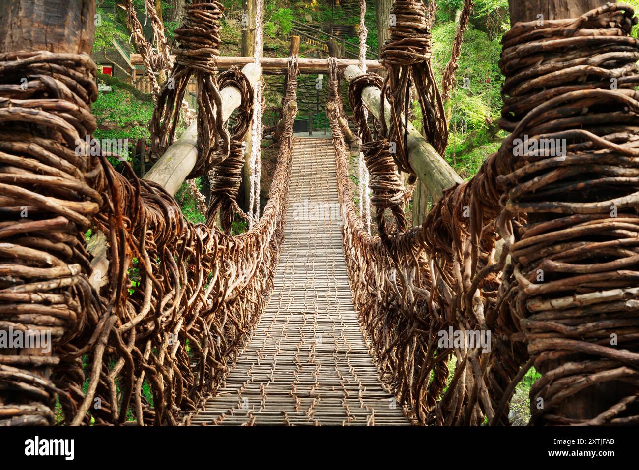 Iya Valley, Tokushima, Japan at the Kazurabashi vine bridge. Though ...