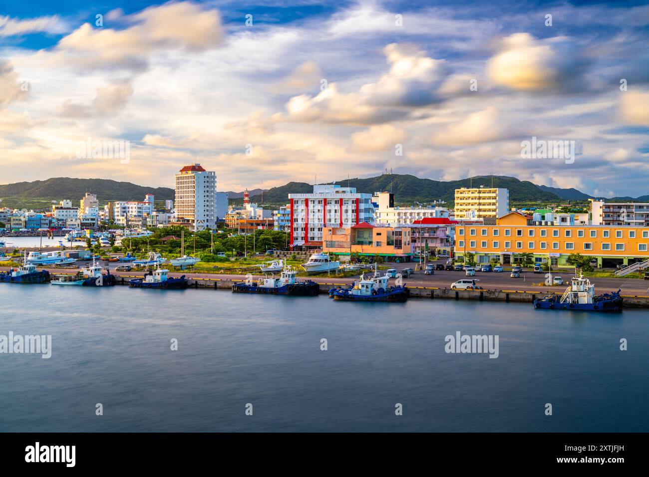 Ishigaki, Okinawa, Japan townscape on the coast at dusk Stock Photo - Alamy