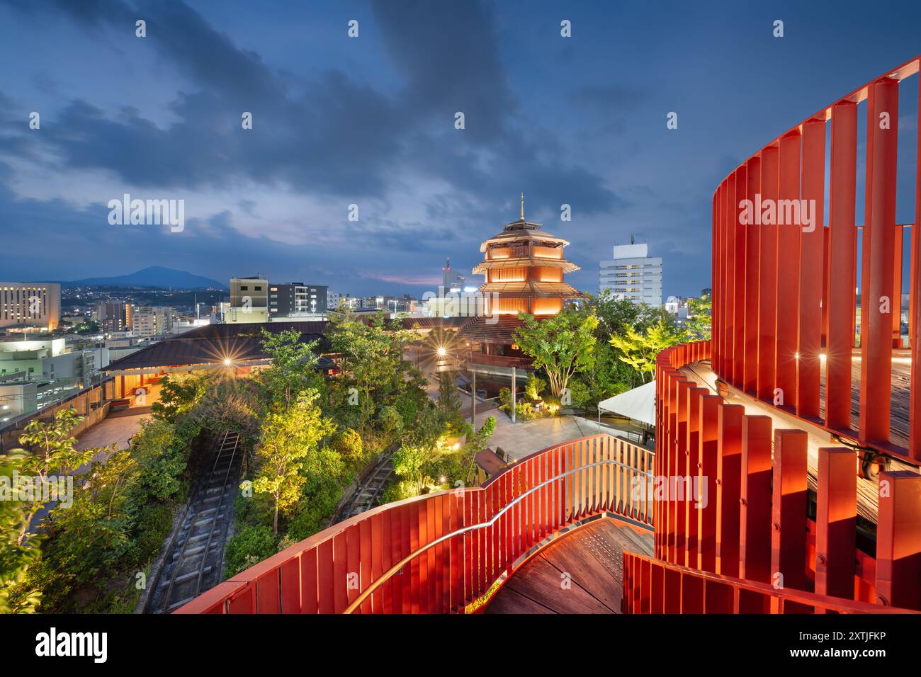 Oita City, Kyushu, Japan cityscape at twilight Stock Photo - Alamy