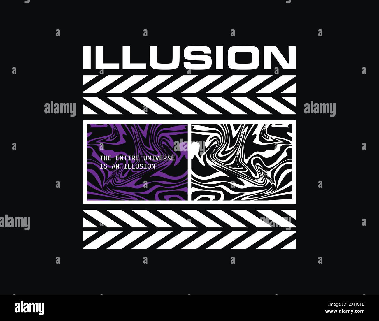 illusion themed t shirt design, urban streetwear illustration suitable ...