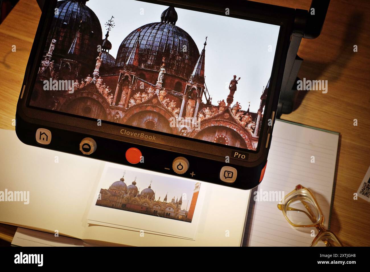 Digital picture enlargement using a low vision reading aid, a camera ...