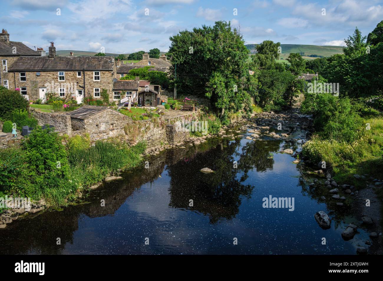 The River Bain at Bainbridge, Wensleydale, Yorkshire Dales National ...