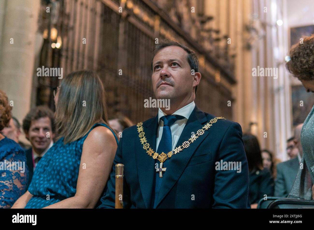The mayor of Toledo, Carlos Velázquez, at the Pontifical Mass during ...