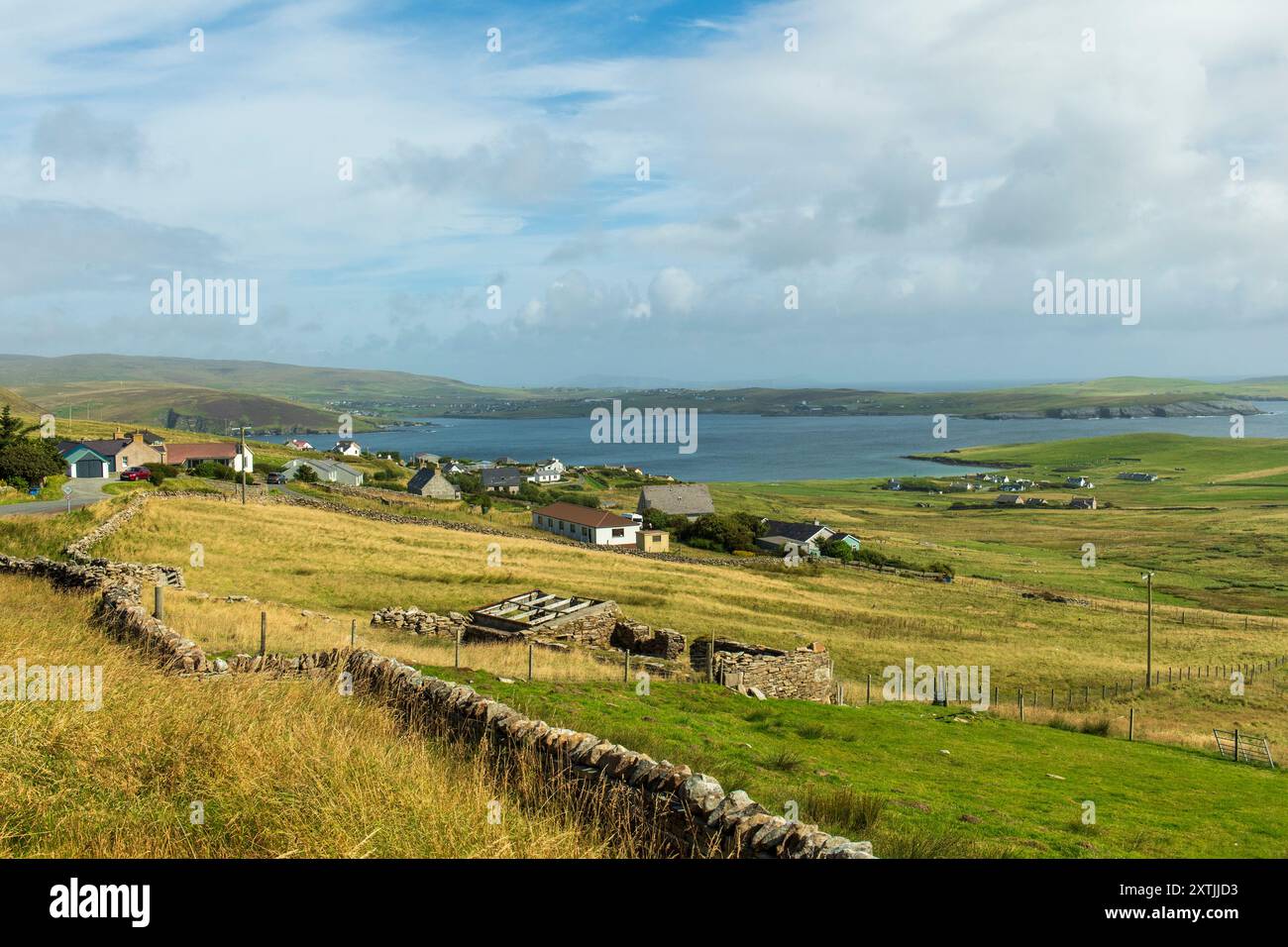 Levenwick village, Shetland—peaceful coastal community with traditional ...